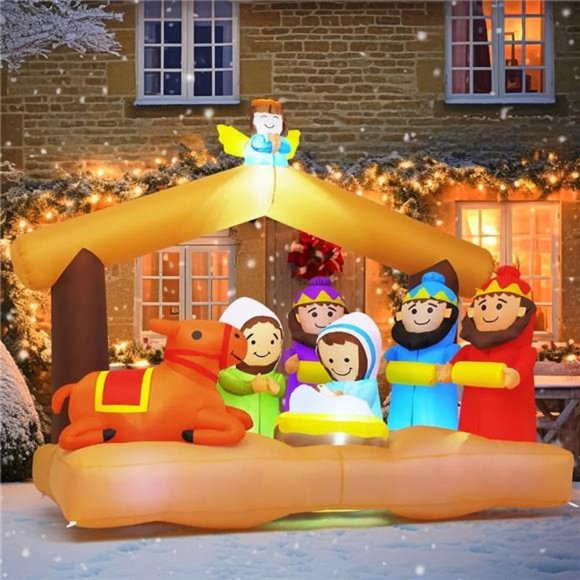 Holiday | 65ft Christmas Inflatables Nativity Scene Inflatable With ...